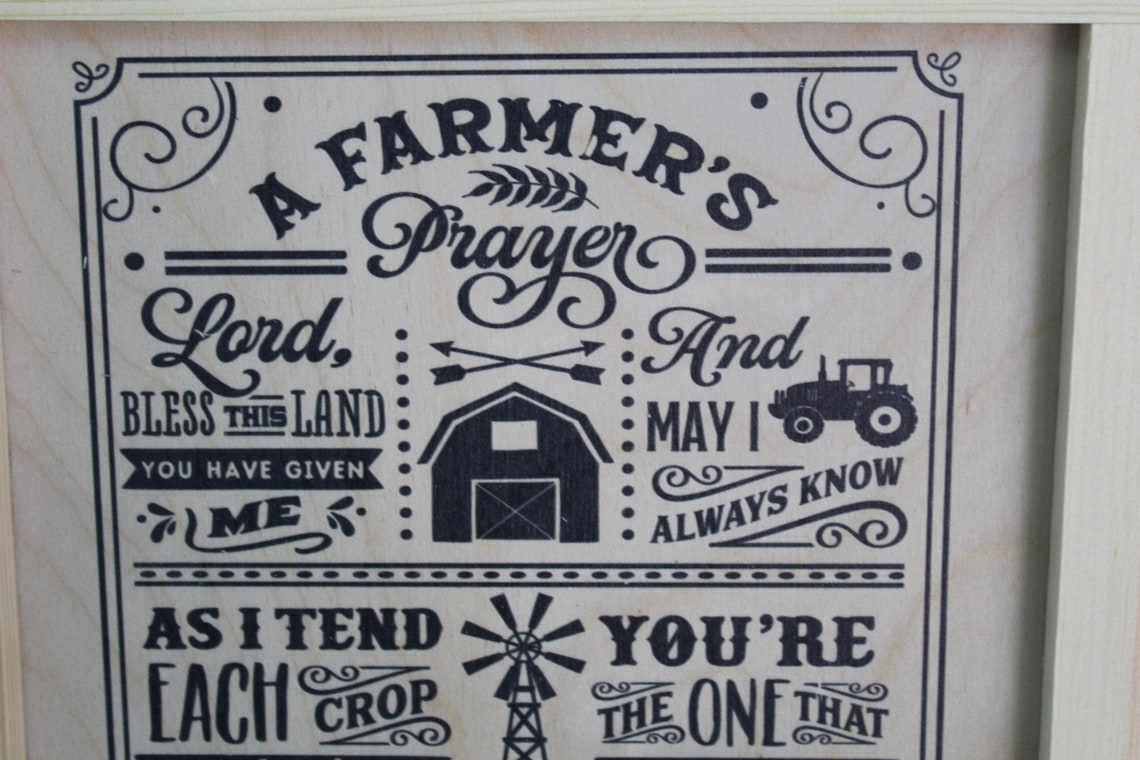Farmer Gift the Farmers Prayer Wood Sign Farm Barn Chicken | Etsy