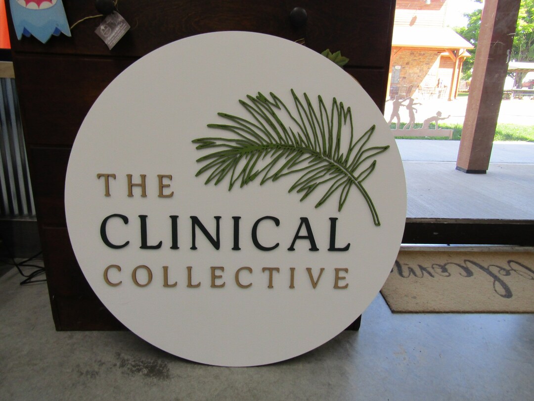 Personalized Commerical Custom Signage Clinic Palm Leaf Feather Care ...