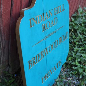 Large Private Drive Sign Engraved Solid Wood Custom Commercial Business ...