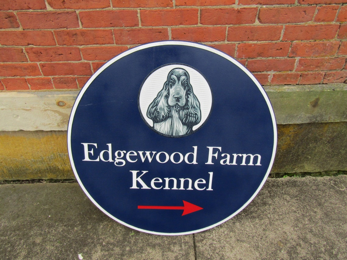 Kennel Custom Sign Cocker Spaniel Breeder Boarding Blue Dog - Etsy
