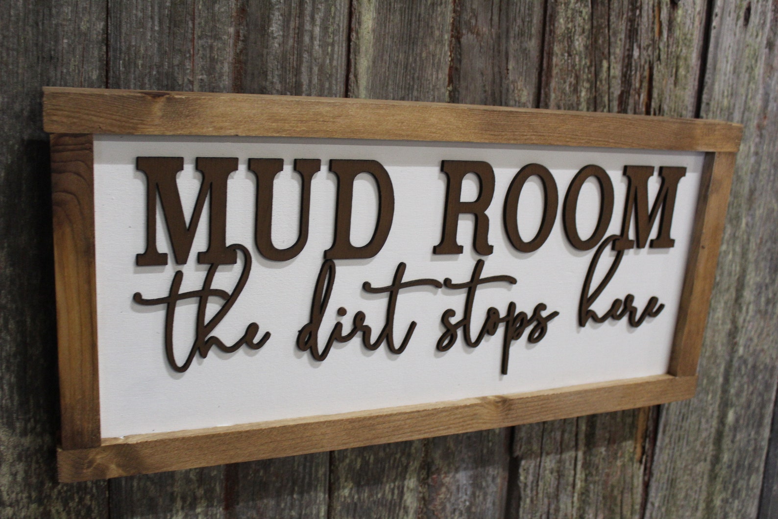 Mud Room Sign The Mud Stops Here Wood Sign Funny 3D Raised | Etsy