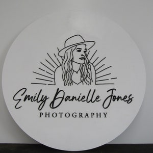 Custom Sign Round Business Commerical Signage Minimalist Made to Order ...