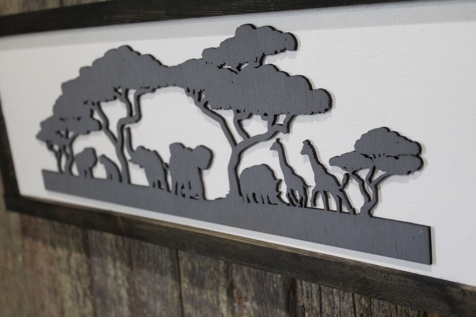 Safari Silhouette 3D Raised Wood Sign Jungle Forest Elephant - Etsy
