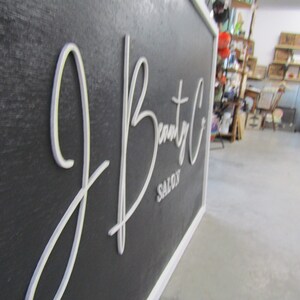 Salon Custom Wood Beauty Parlor Sign Business Signage Black and White ...