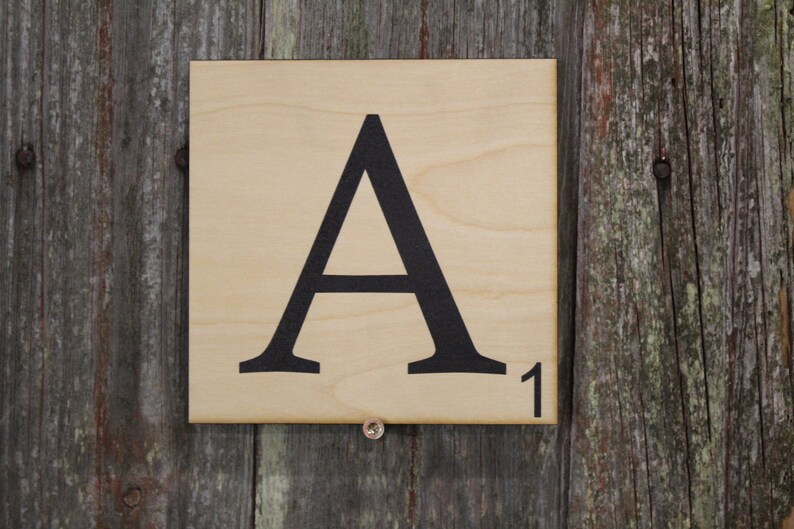 Scrabble Letter Title Text Cutout DIY Wood Wall Decor Collage | Etsy