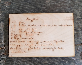 Custom Handwritten Recipe Card Engraved Actual Image | Etsy