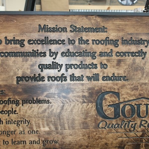 Business Misson Statement Office Corporate Roofing Company Custom ...