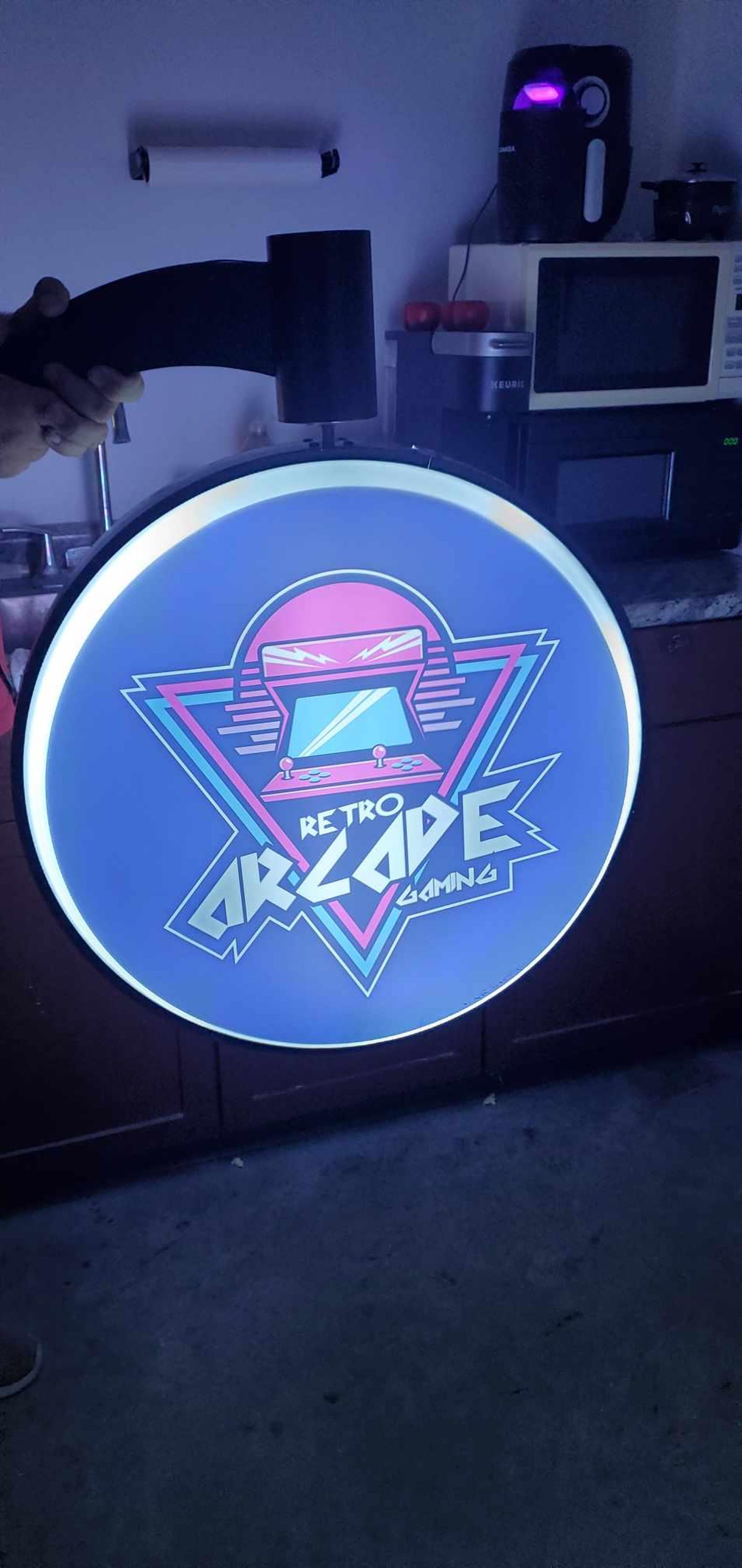 Custom LED Round Blade Sign: Lighted Store Front Display - Etsy
