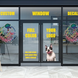 Custom Business Logo Window Decal: Full Color Storefront Sticker - Etsy