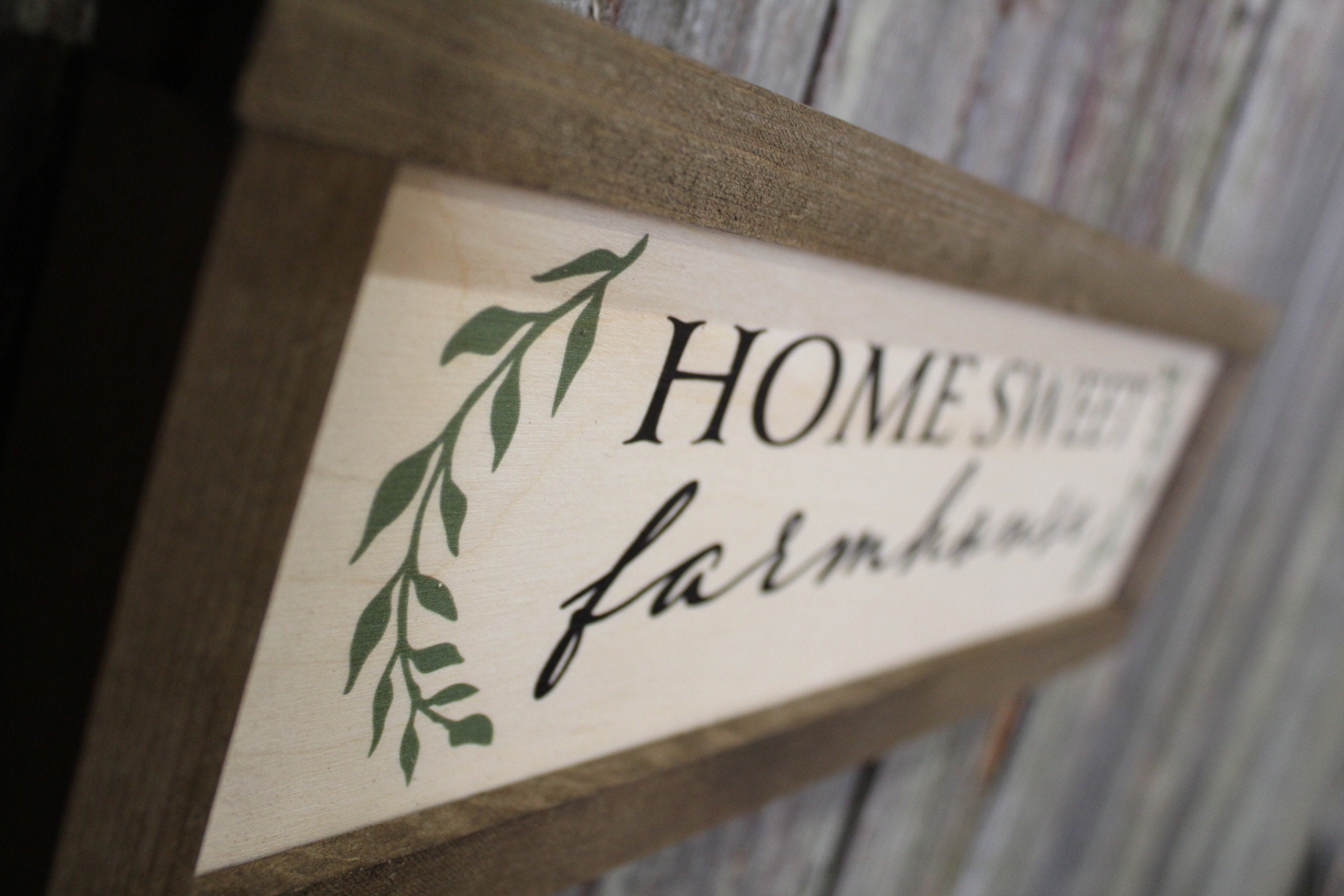Home Sweet Farmhouse Sign Wood Printed Country Rustic | Etsy