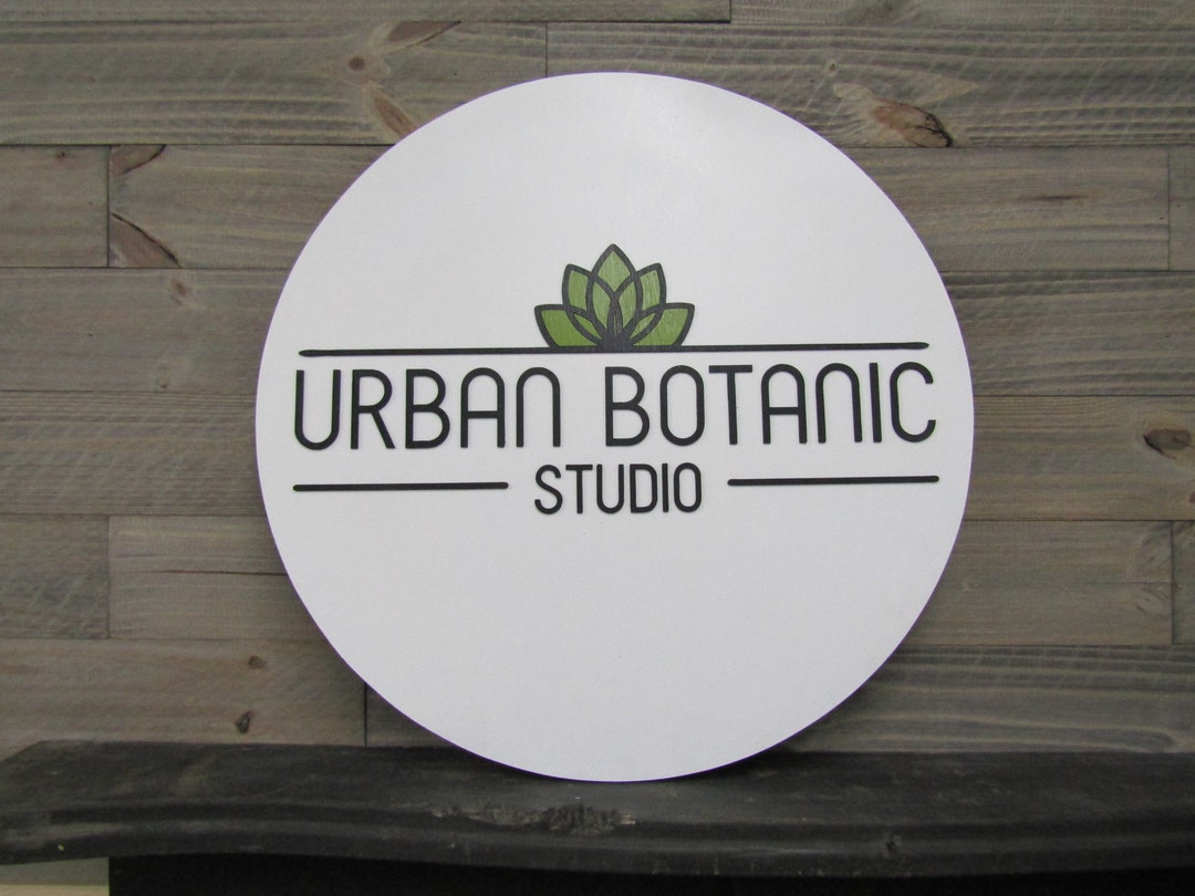 Custom Sign Round Business Commerical Signage Minimalist Made to Order ...