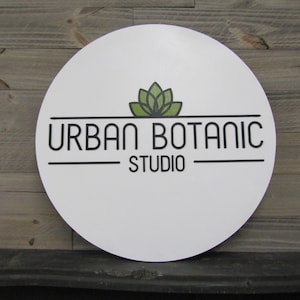 Custom Sign Round Business Commerical Signage Minimalist Made to Order ...