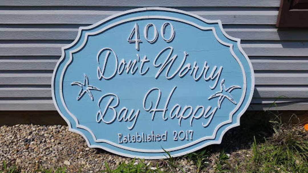 Large Beach House Sign, Bay Ocean Sea Starfish Established Sign ...