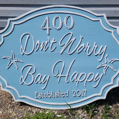 Large Beach House Sign Bay Ocean Sea Starfish Established | Etsy