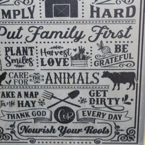 Farmhouse Rules List Wood Sign Farmer Farm Barn Plant Harvest Cow Wall ...