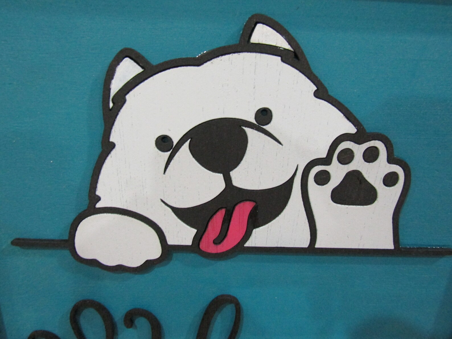 American Eskimo Welcome Sign Samoyed Dog Raised 3D Wood Black - Etsy