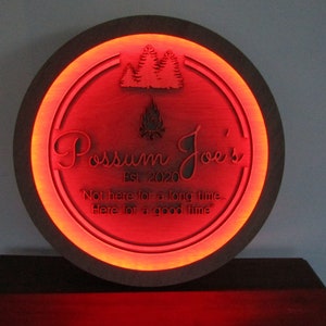 Light up Logo Sign Wood Light up Sign Commercial Neon Business Sign ...