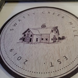 Custom Wood Sign Mill Printed Image Raised Letters Business Commerical ...