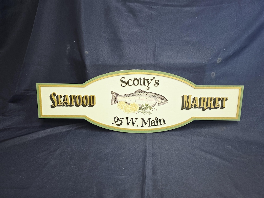 Custom Seafood Market Sign • Personalized Fish Market Sign • Vintage ...