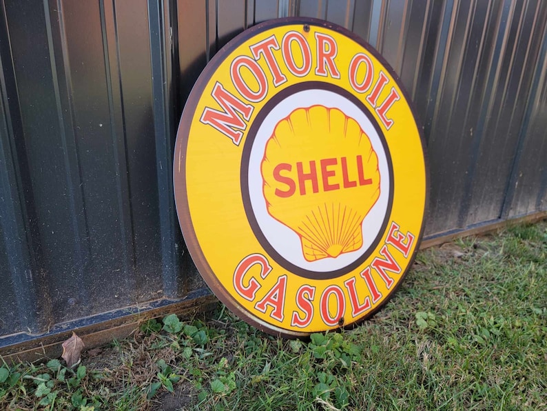 Shell Gas Station Sign: Reproduction Petroliana Garage Decor - Etsy