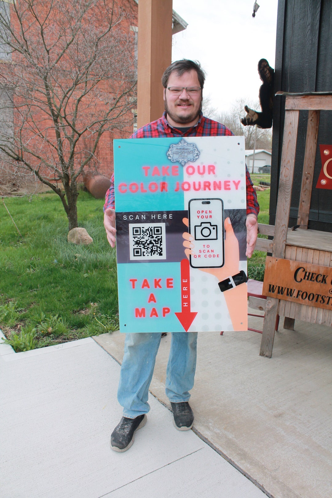 Custom Reverse Printed Acrylic QR Code Informational Commerical Signage ...