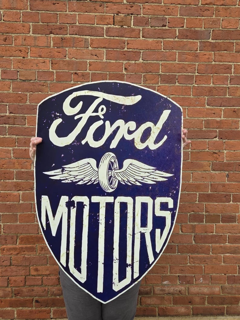 Ford Motors Flying Wheel Sign: Vintage Automotive Garage Decor - Etsy