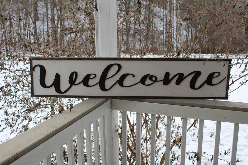 Large Rustic Welcome Sign Front Porch Deck Decor Outdoor - Etsy