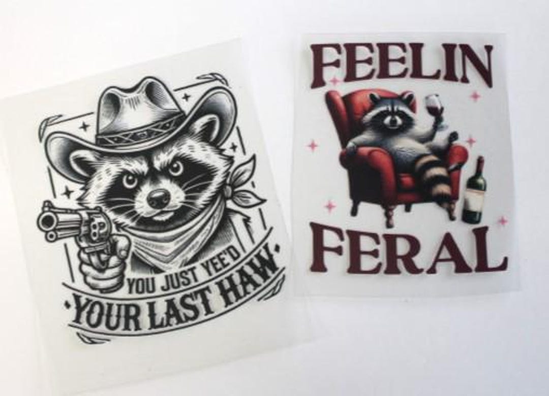 Funny Animal Decal Set: Raccoon, Goose, Frog, Horse, Cow - Waterproof ...