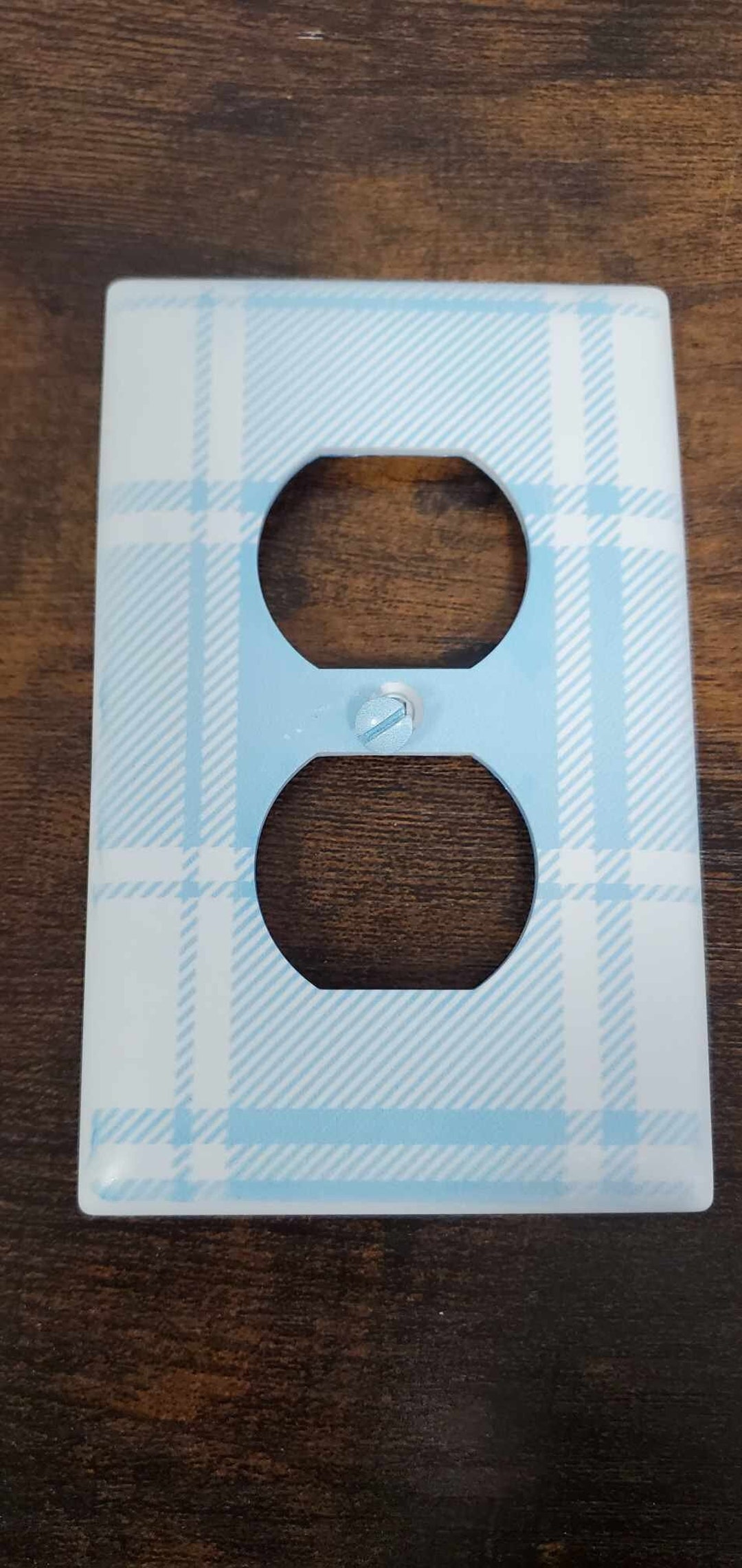 Blue Plaid Nursery Spring Printed in Color Light Switch Cover Plate ...