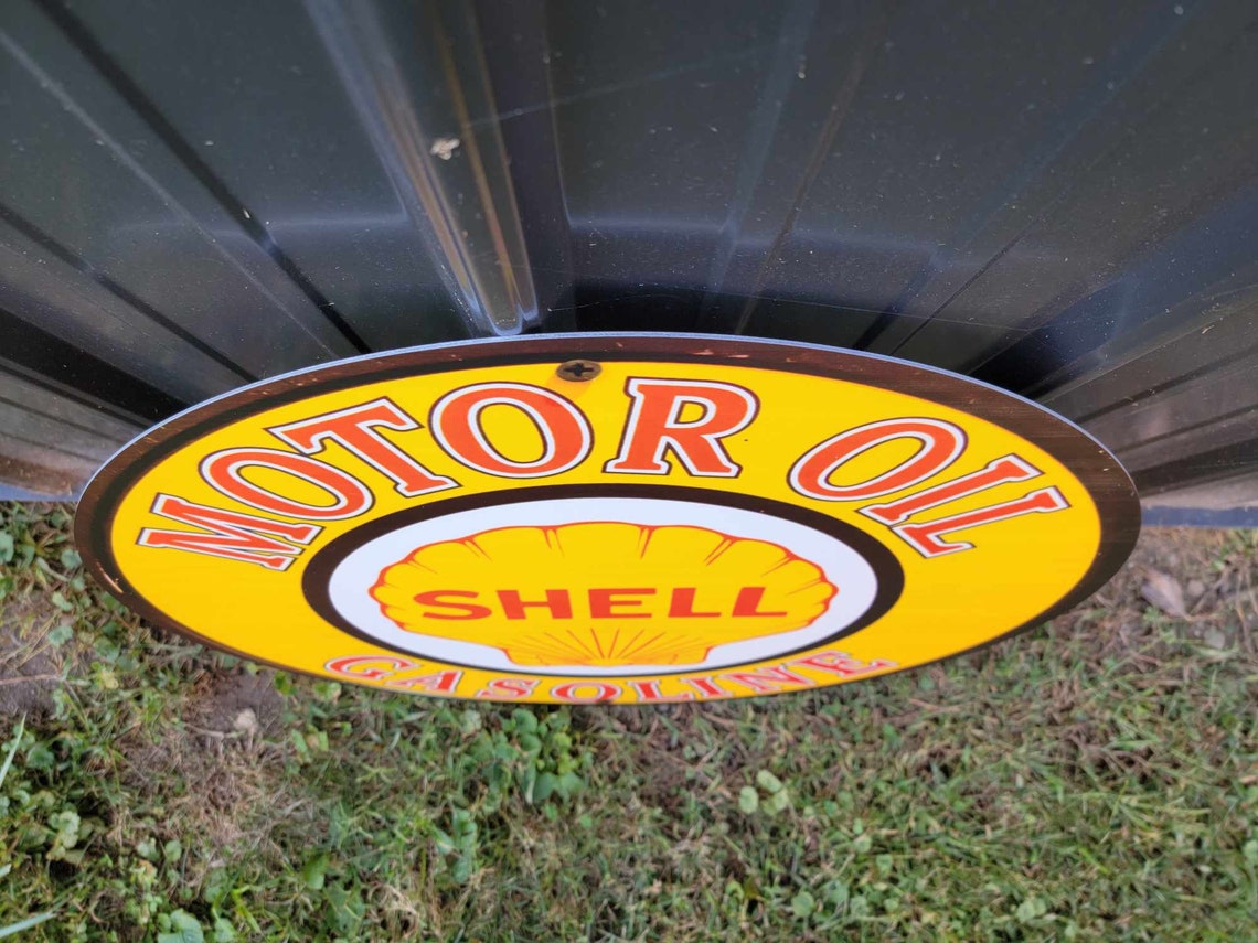 Shell Gas Station Sign: Reproduction Petroliana Garage Decor - Etsy