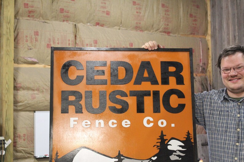 Raised Text Business Sign 3D Fence Company Large Custom Sign | Etsy