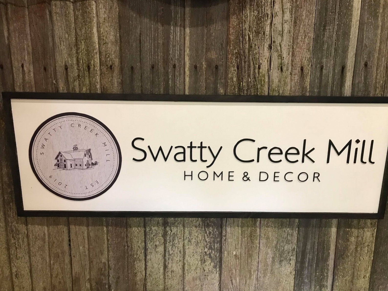 Custom Wood Sign Mill Printed Image Raised Letters Business - Etsy