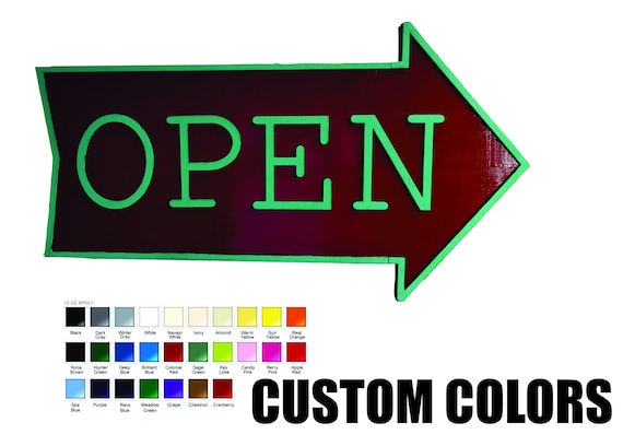 Custom Wood Open Sign Directional Arrow Large Wood Handmade | Etsy