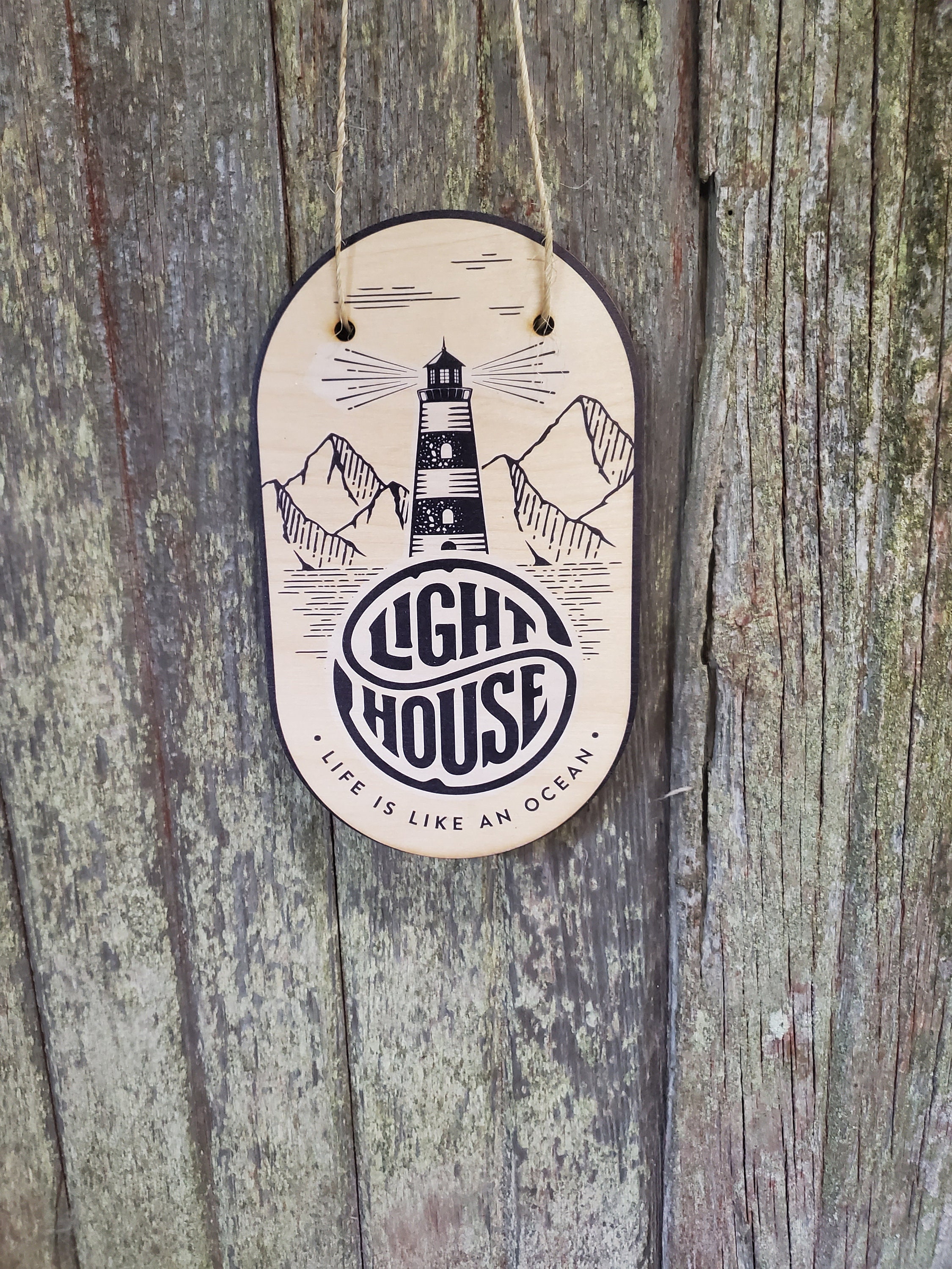 Light House Door Sign Lighthouse Wood Beach Sea Hanger Front | Etsy
