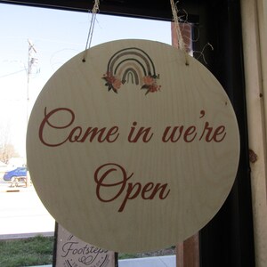 Small Business Sign Open Closed Double Sided Round Hanging Sign Design ...