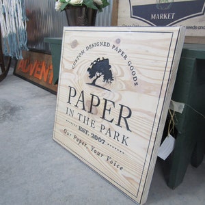 Small Business Branding Engraved Sign Decor Custom Paper Goods Business ...