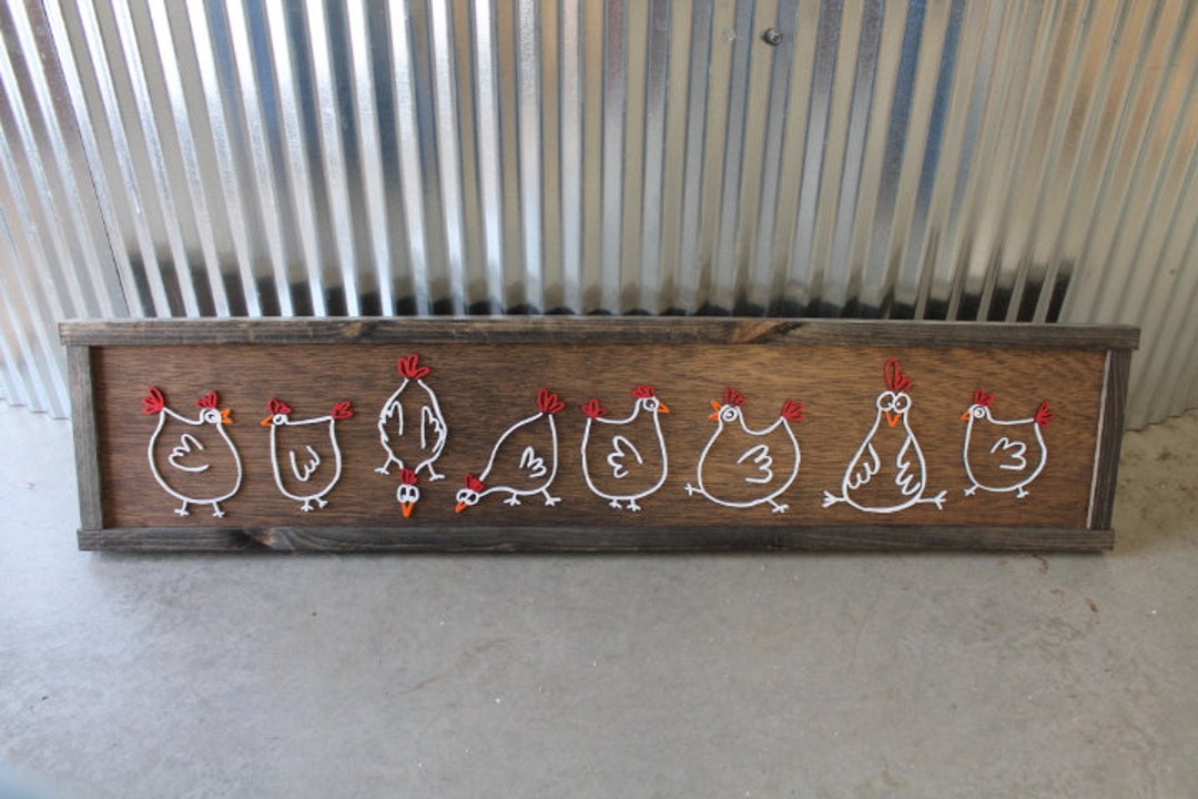Handmade Chicken Wooden Sign: 3D Farmhouse Decor - Etsy