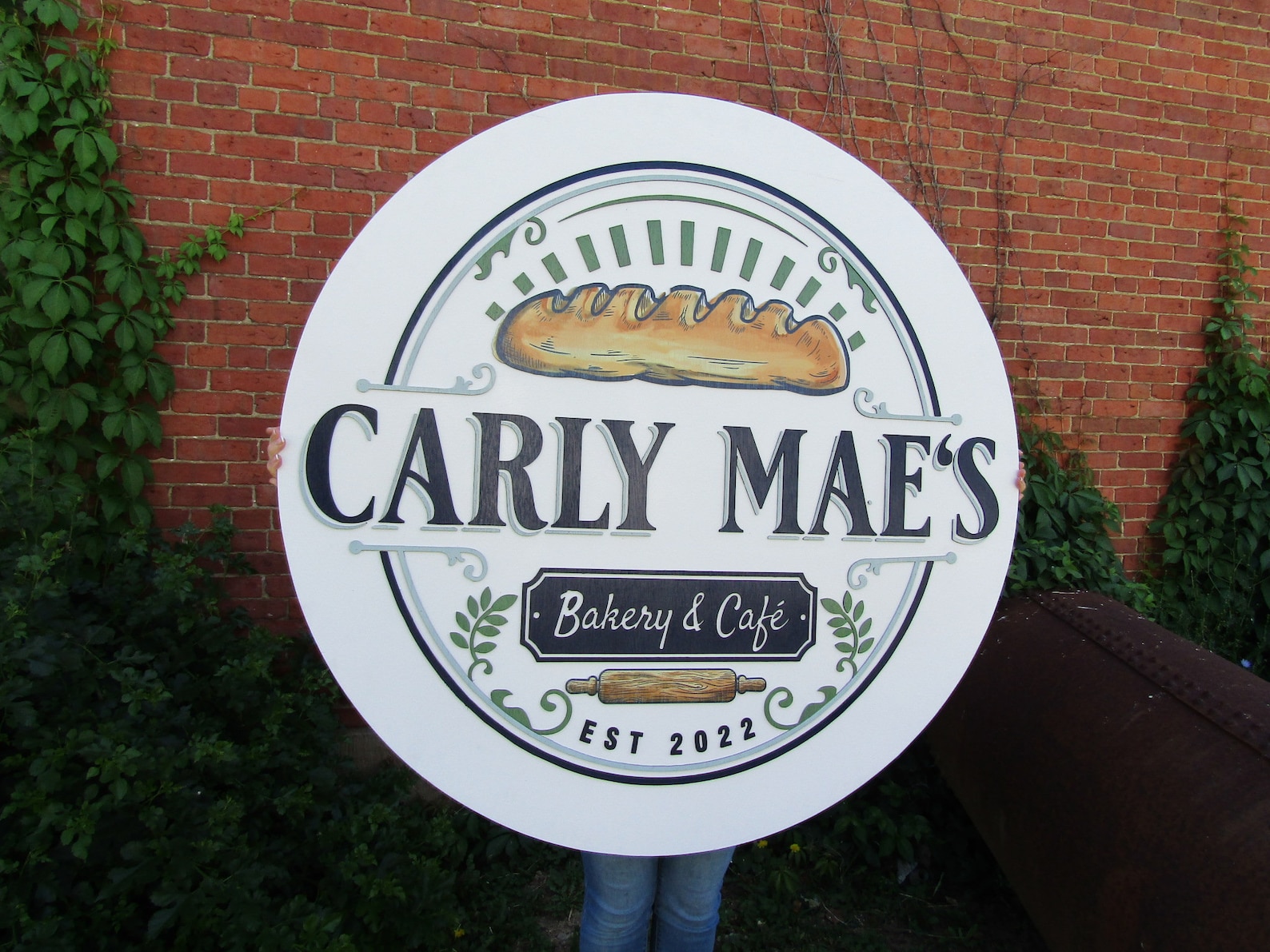 Custom Bakery & Cafe Sign Round Sign Your Logo 3D Cut Letters Images ...