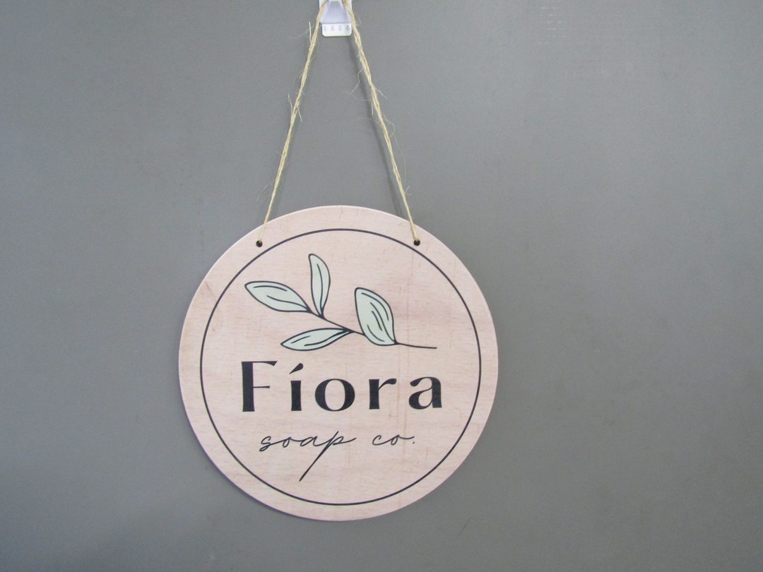 Handmade Wood Booth Sign: Custom Logo, Greenery Design - Etsy