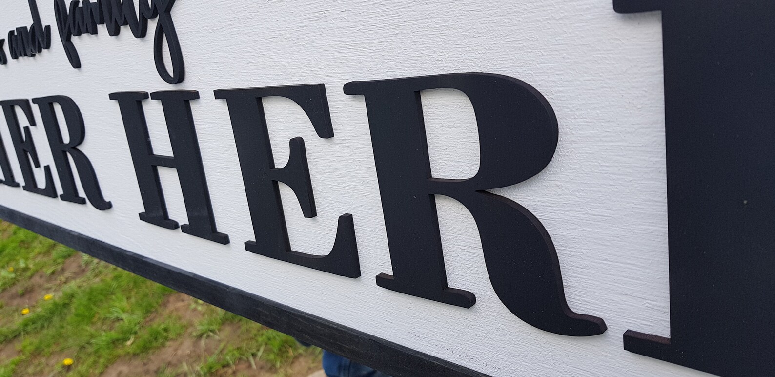 Raised Text Friends and Family Gather Here Sign Over Sized | Etsy