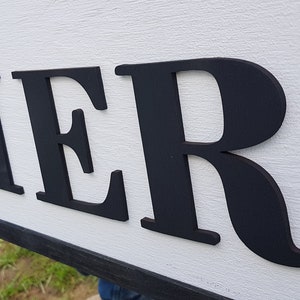 Raised Text Friends and Family Gather Here Sign Over Sized Couch Sign ...