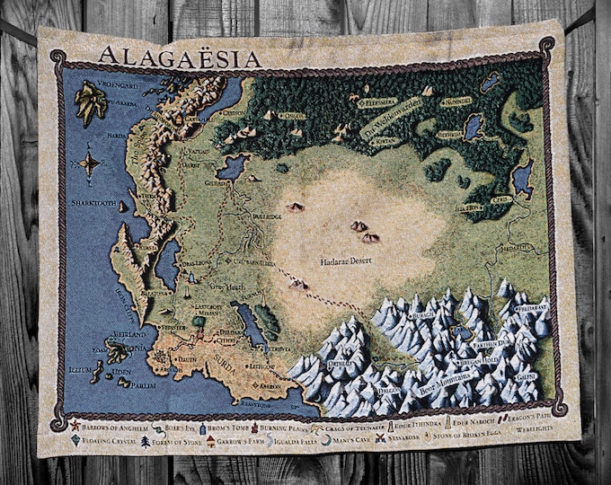 Map of Alagaesia From Eragon: Aged, Handmade, Hand Drawn, Authentic ...