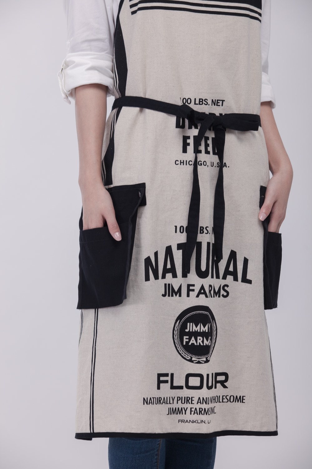 Apron Natural Cotton Apron Women's Apron Handcrafted No. 0972 - Etsy