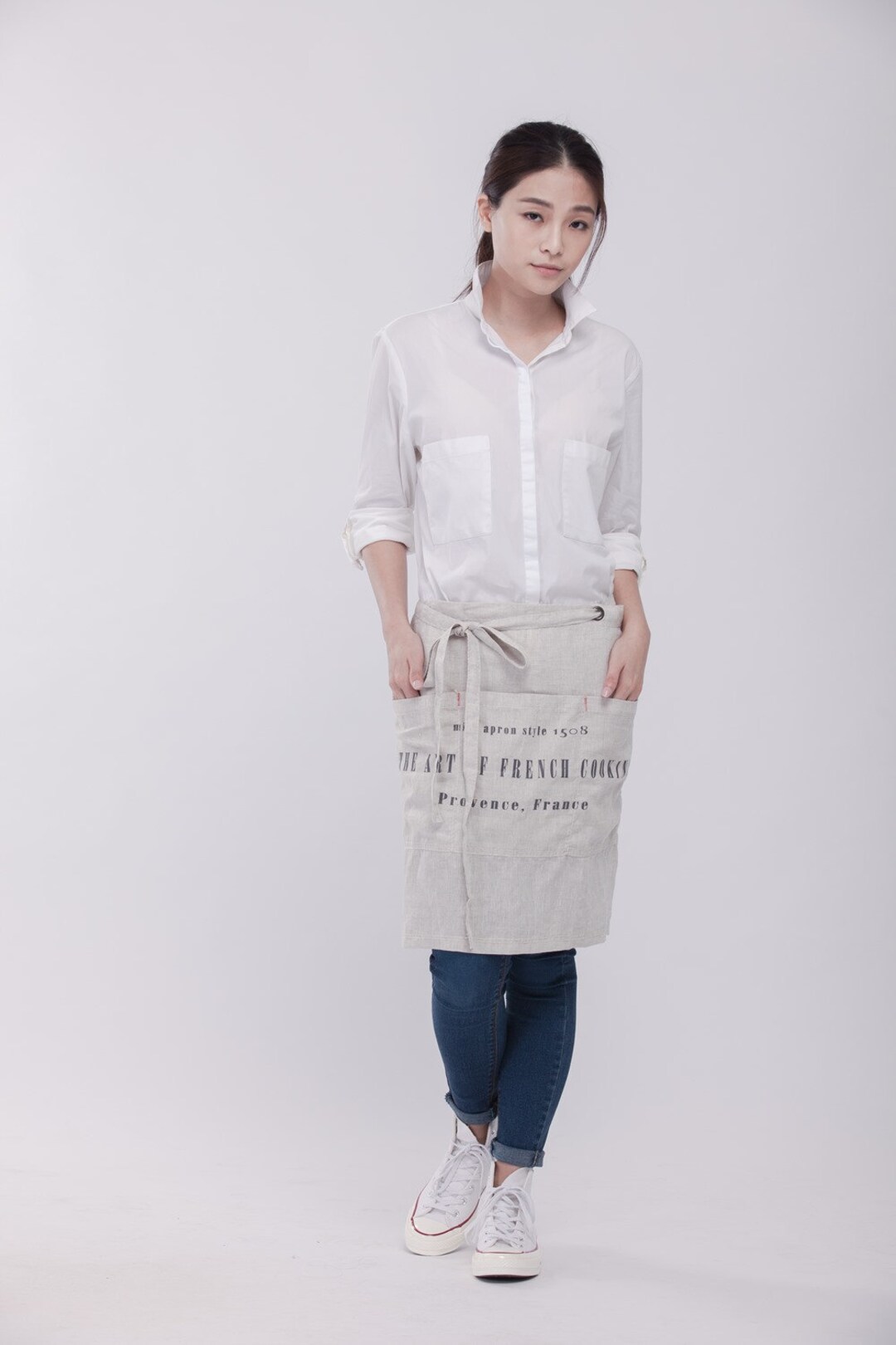 Apron Linen Apron Half Apron Japanese Apron Cafe Waist - Etsy