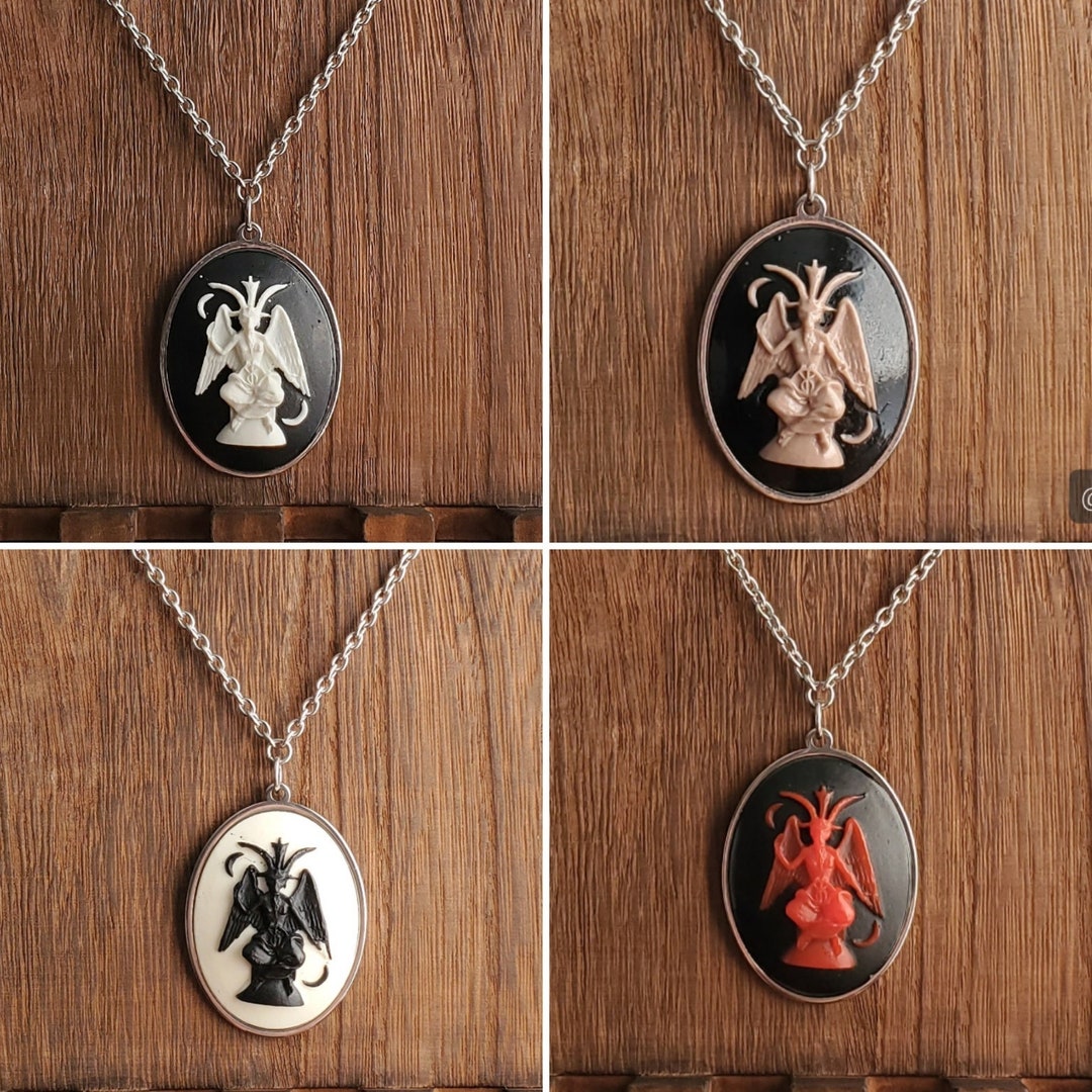 Baphomet Cabochon Necklace - Handmade - Resin - Etsy