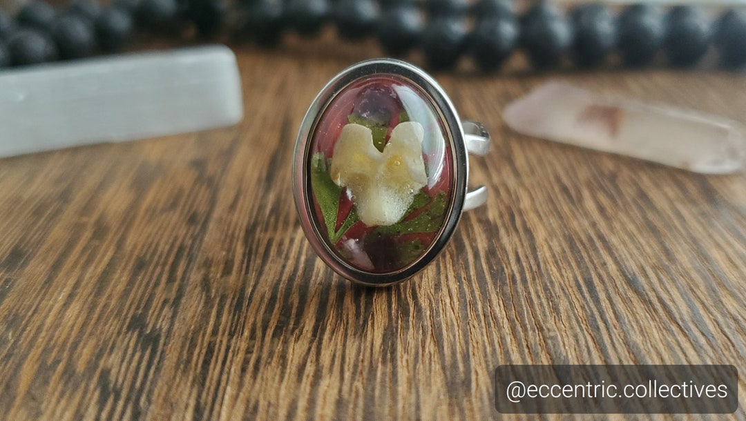 Bone Resin Ring Handmade Stainless Steel - Etsy