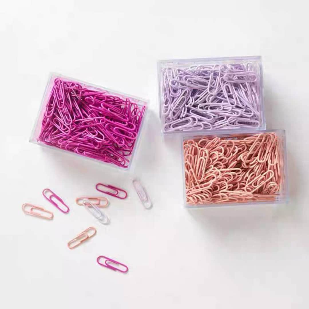 Pastel and Coral Multi Colored Paper Clip 12 Pieces, Purple, Pink, Rose ...