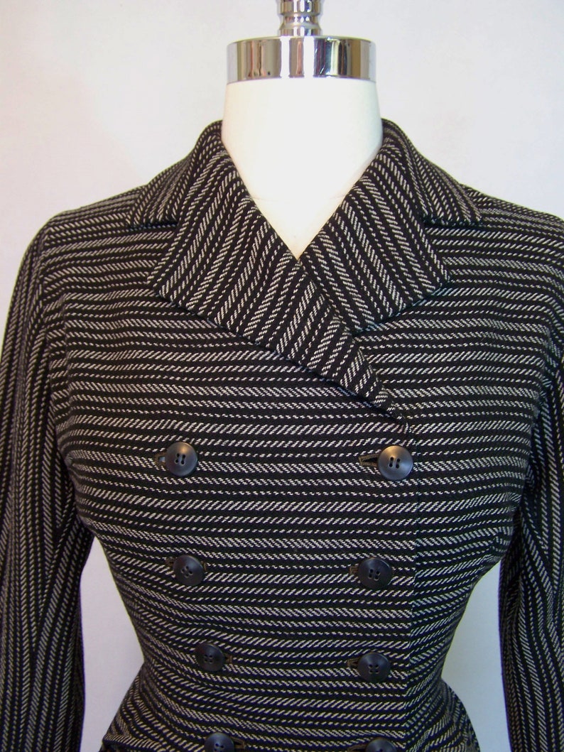 RARE 40s Couture VALENTINA Sanina Schlee Wool Tweed Suit XS - Etsy