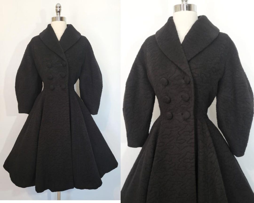 Exquisite 50s Lilli Ann New Look Mohair Bishop Sleeve Princess Coat S ...