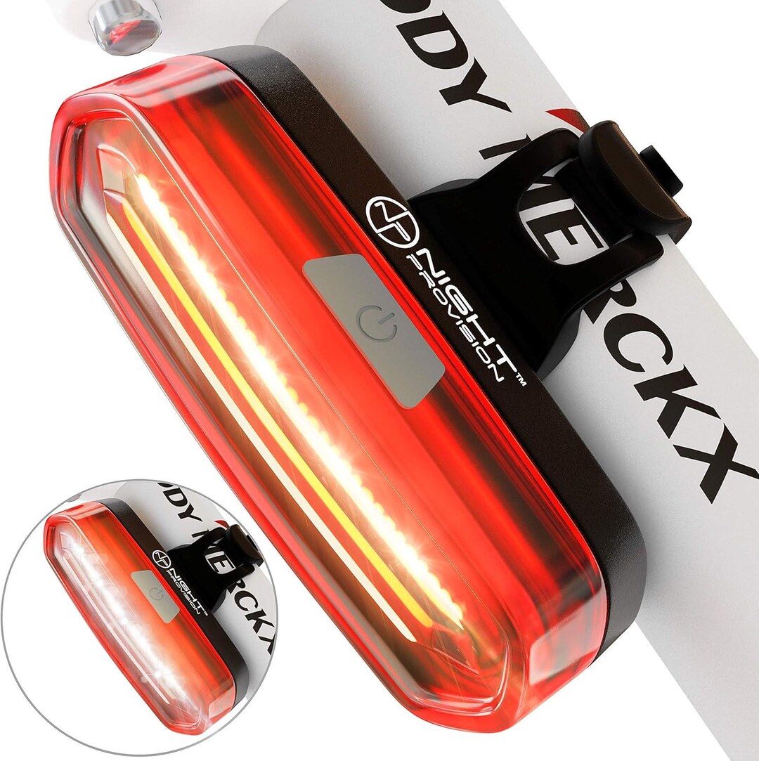 Duo-120 Red/white Strobe Back Rear Bike Light Usb Rechargeable Cob Led ...